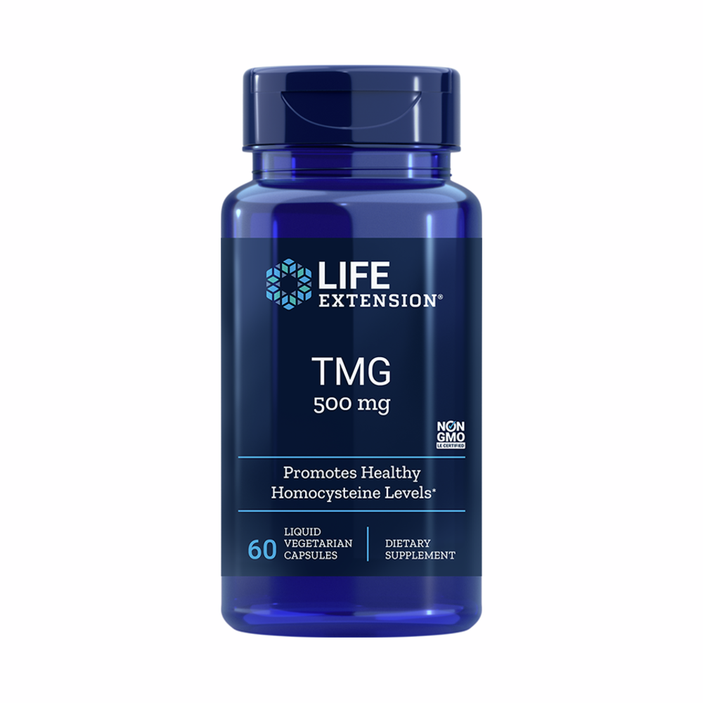TMG 500mg | 60 Liquid Capsules | Life Extension | Supplement Hub ...