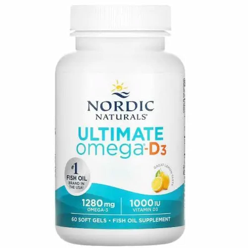 Ultimate Omega-D3, 1280mg Omega-3 plus, 1000IU D3, lemon - 60 softgels ...